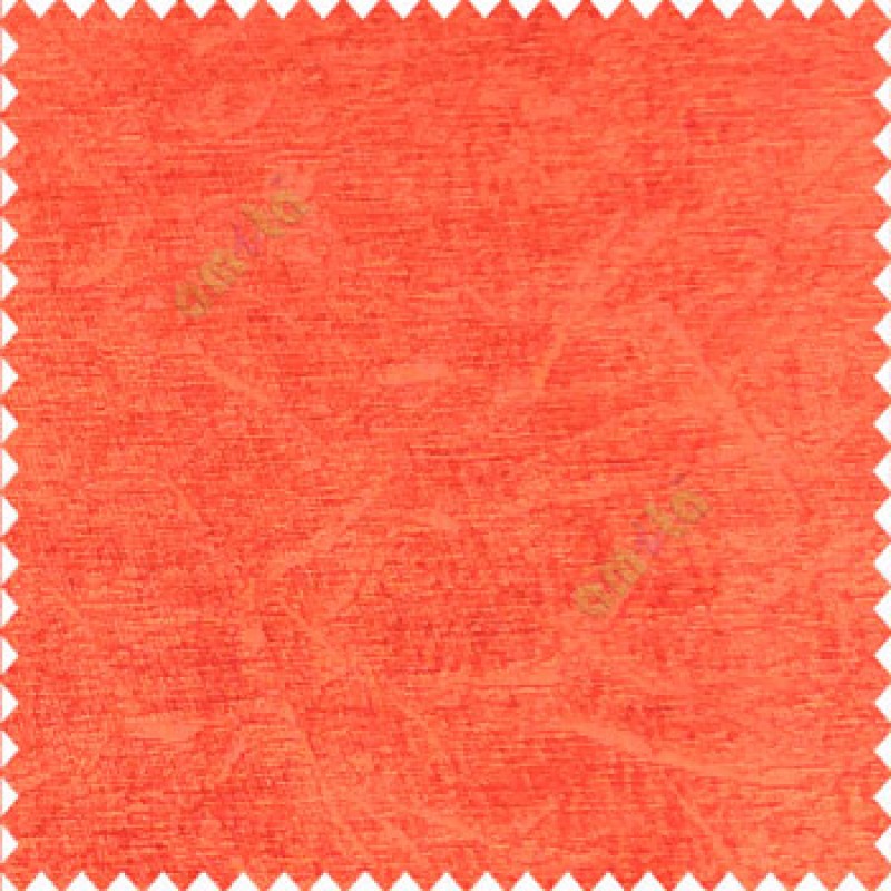 Orange color self design texture lines curved soft velvet finished poly ...